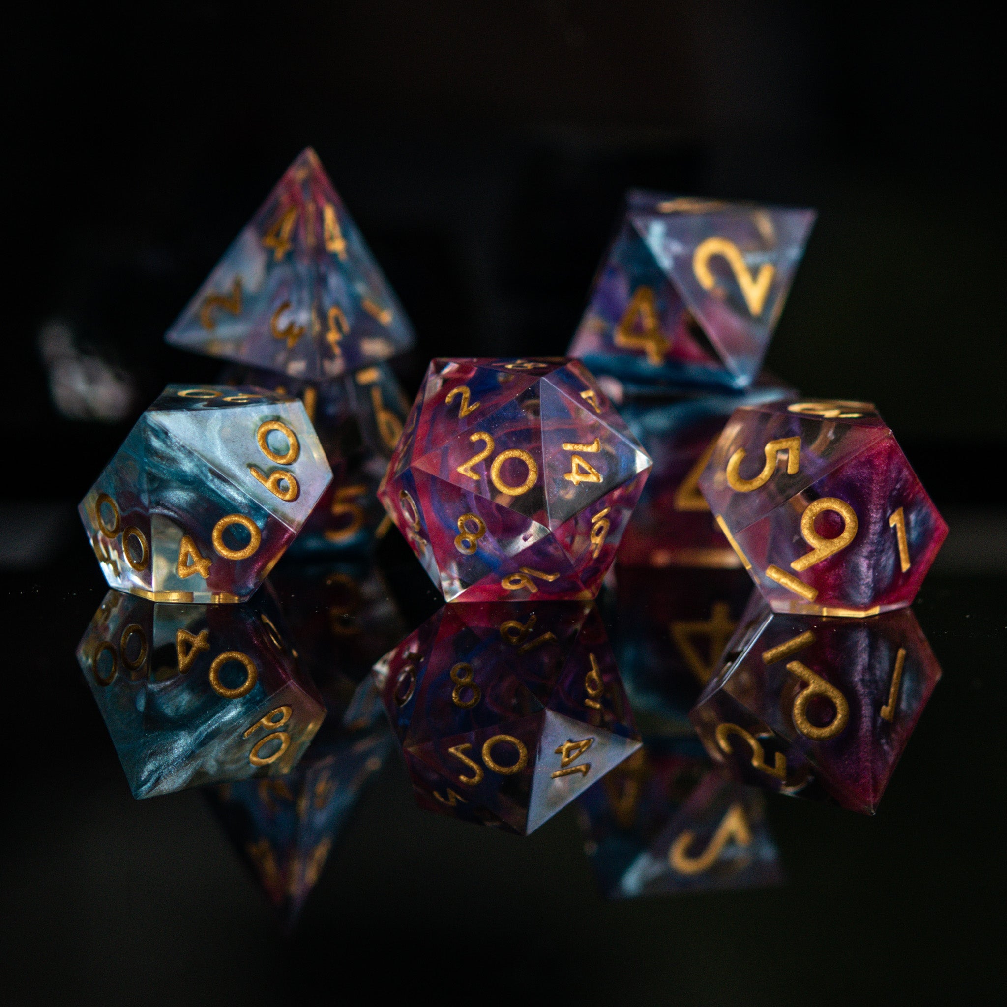 Plasma Gold Sharp-Edged Resin Dice Set – TopDeck.gg Shop