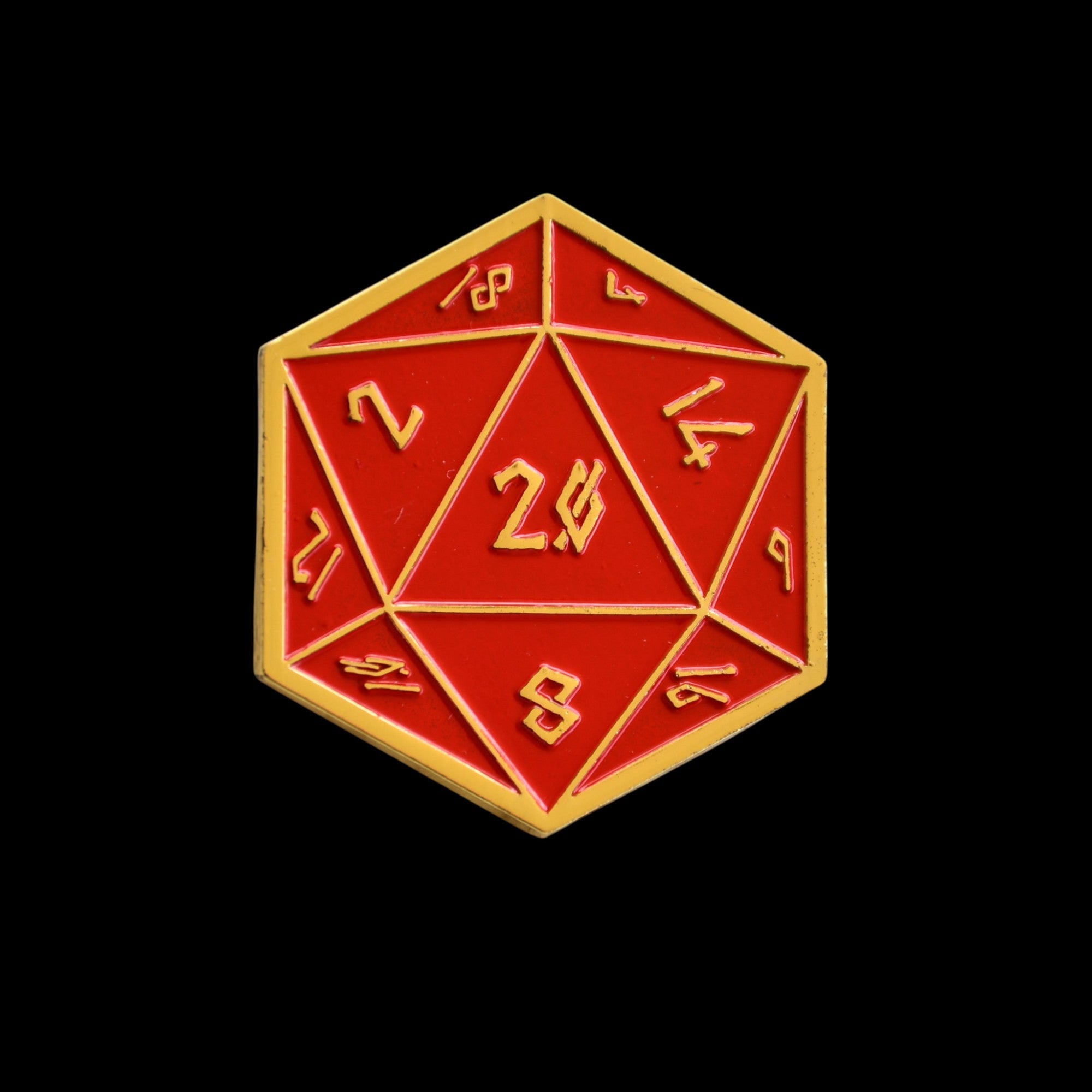 Red and Gold D20 Pin – TopDeck.gg Shop