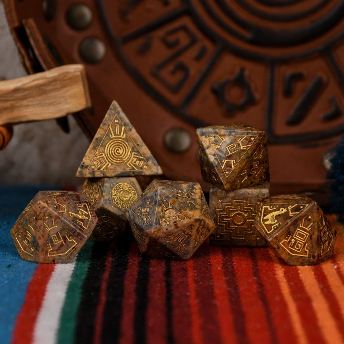 Peruvian Leopard Jasper Stone Dice Set - Dice Around the World Collect ...